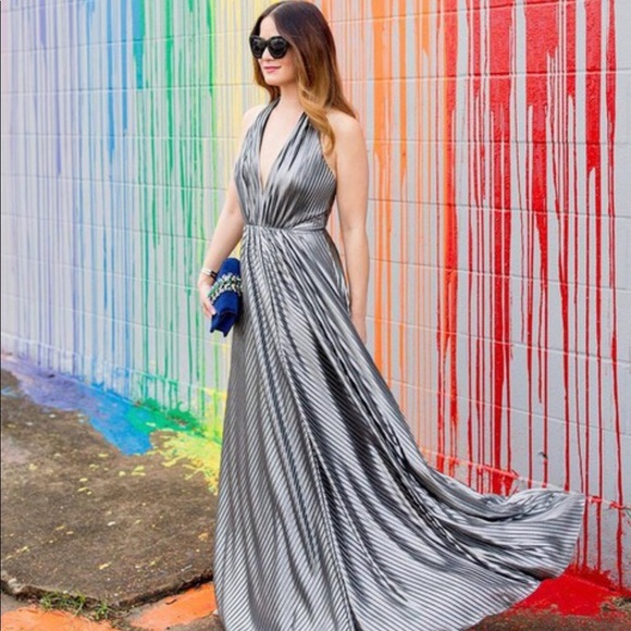 Jill Stuart | Dresses | Jill Stuart Metallic Silver Gown | Poshmark